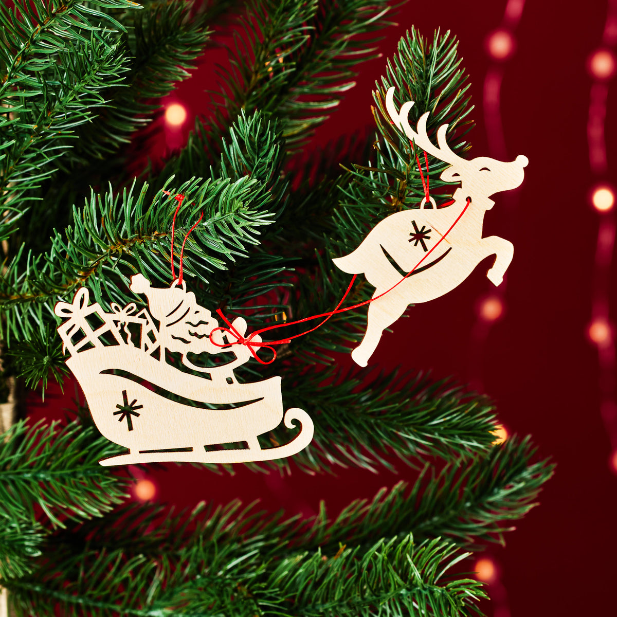 Santa and Reindeer Ornaments | Light + Paper
