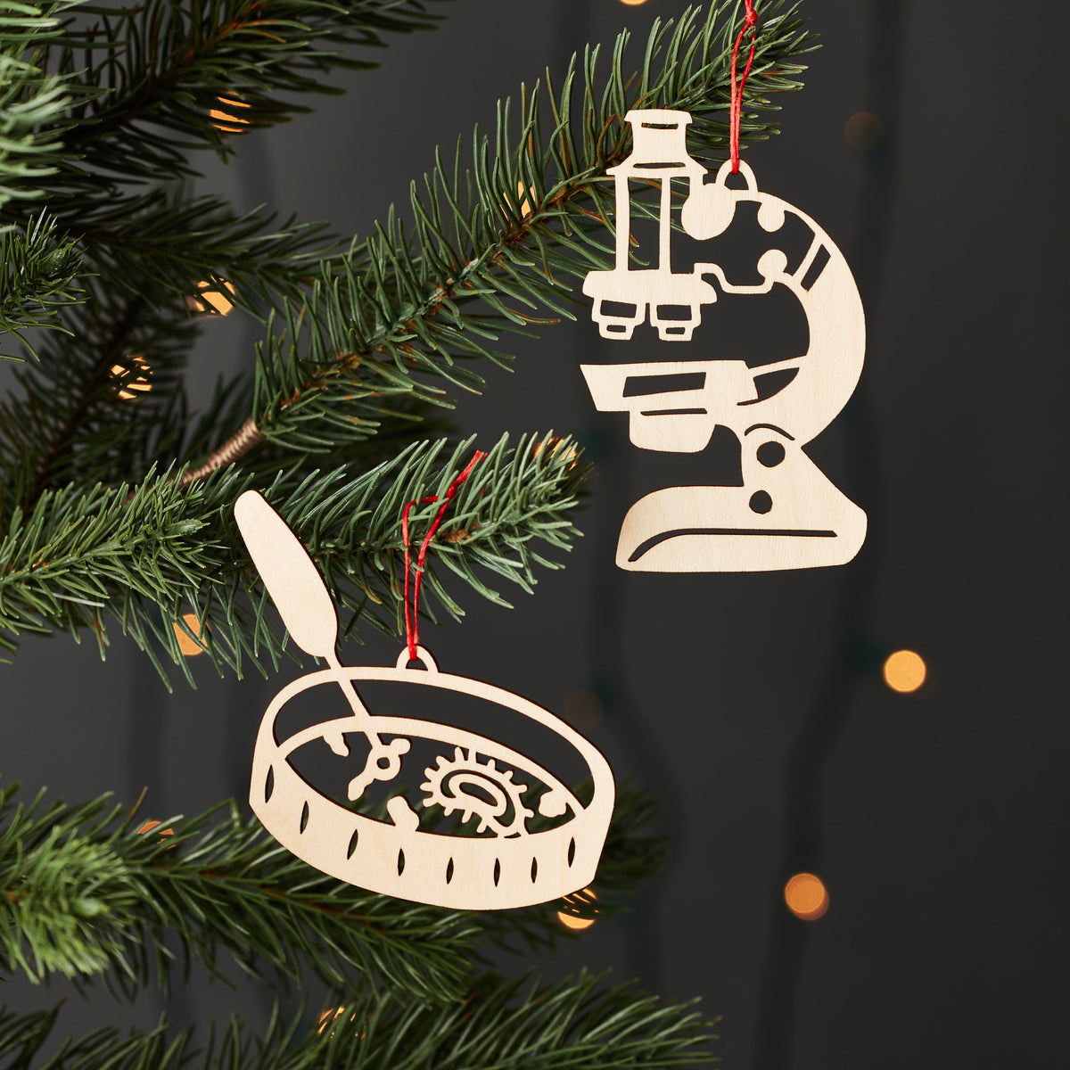 Scientist Microscope Petri Dish Ornaments | Light + Paper