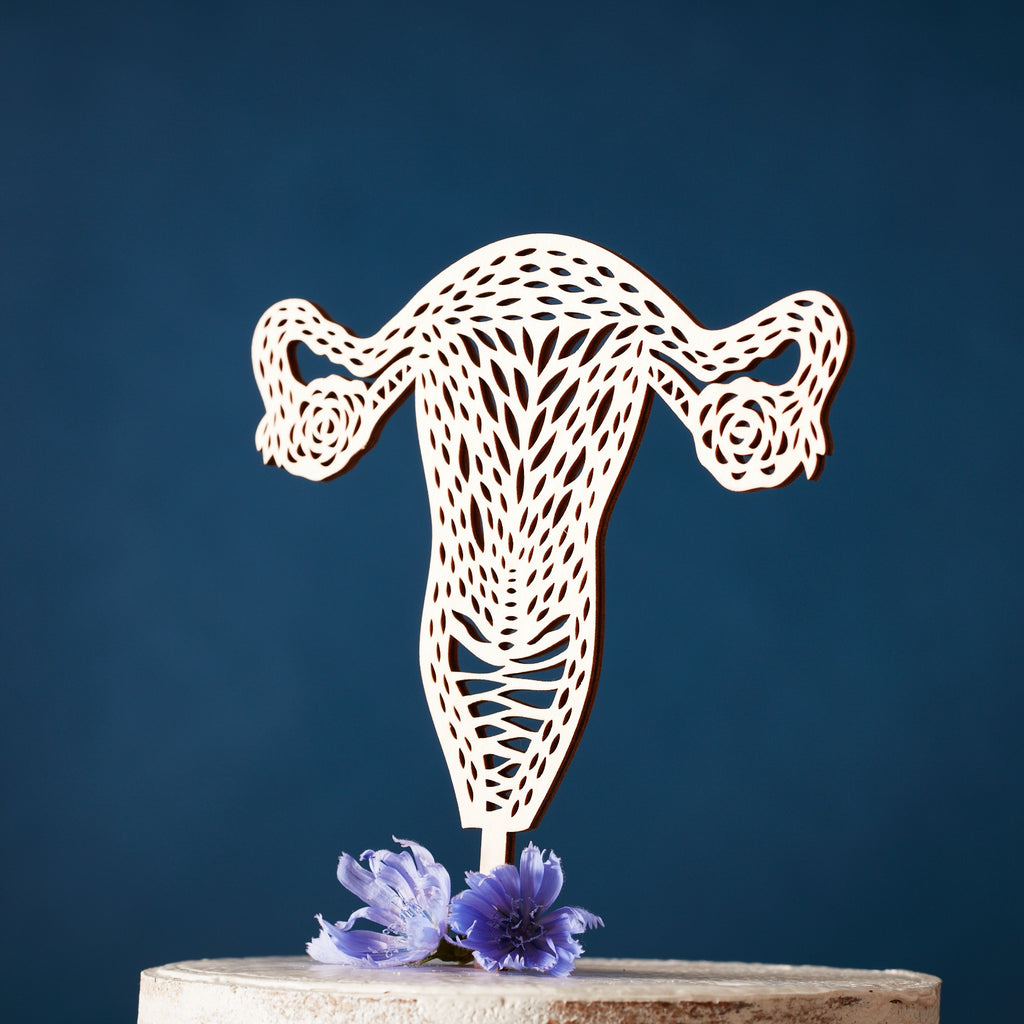 Anatomical Uterus Cake Topper | Light + Paper