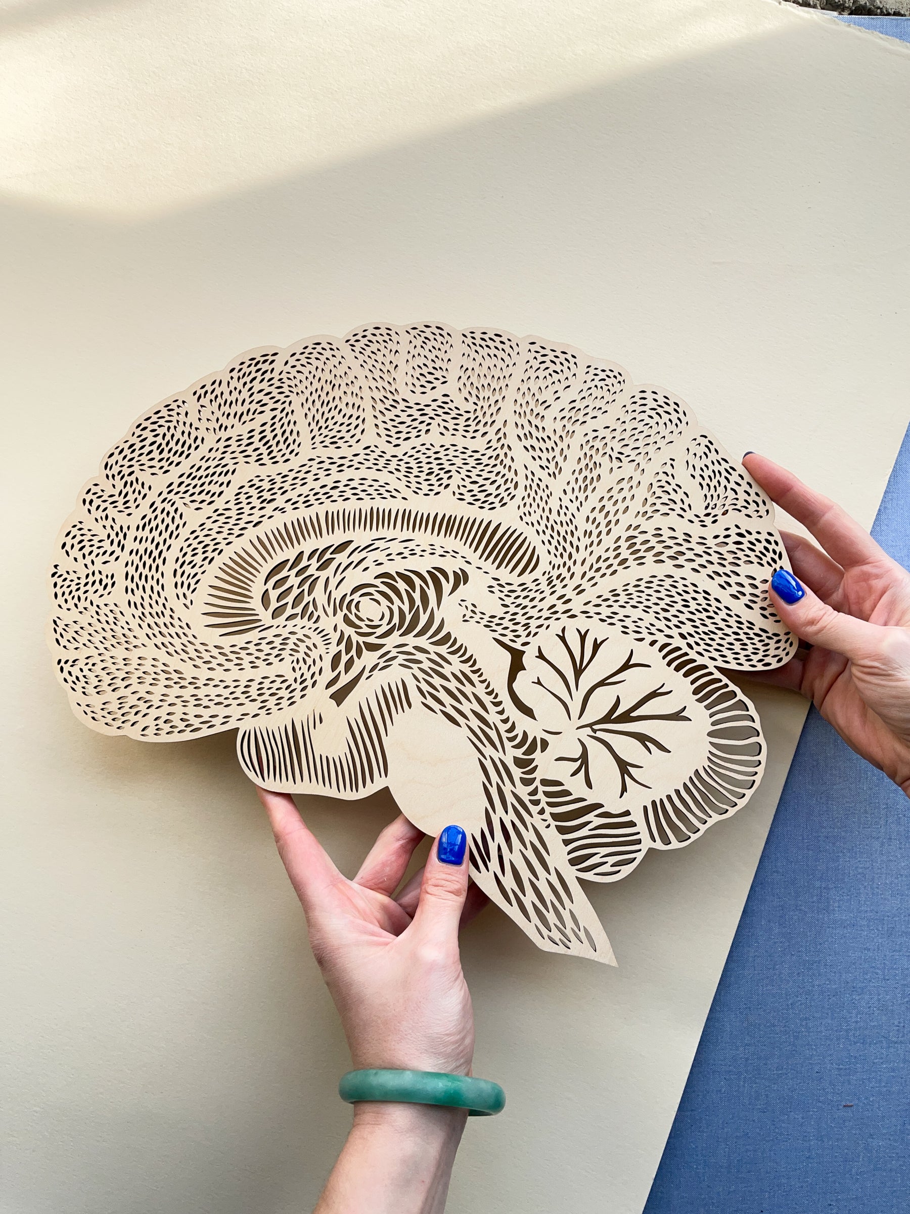 Anatomical Brain Wooden Artwork | Light + Paper