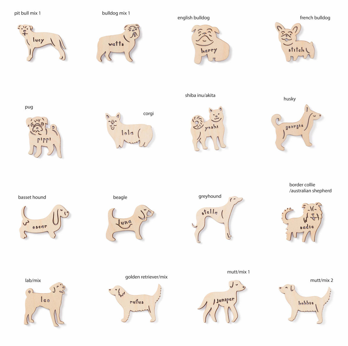 Greyhound Dog - Custom Wooden Magnet | Light + Paper
