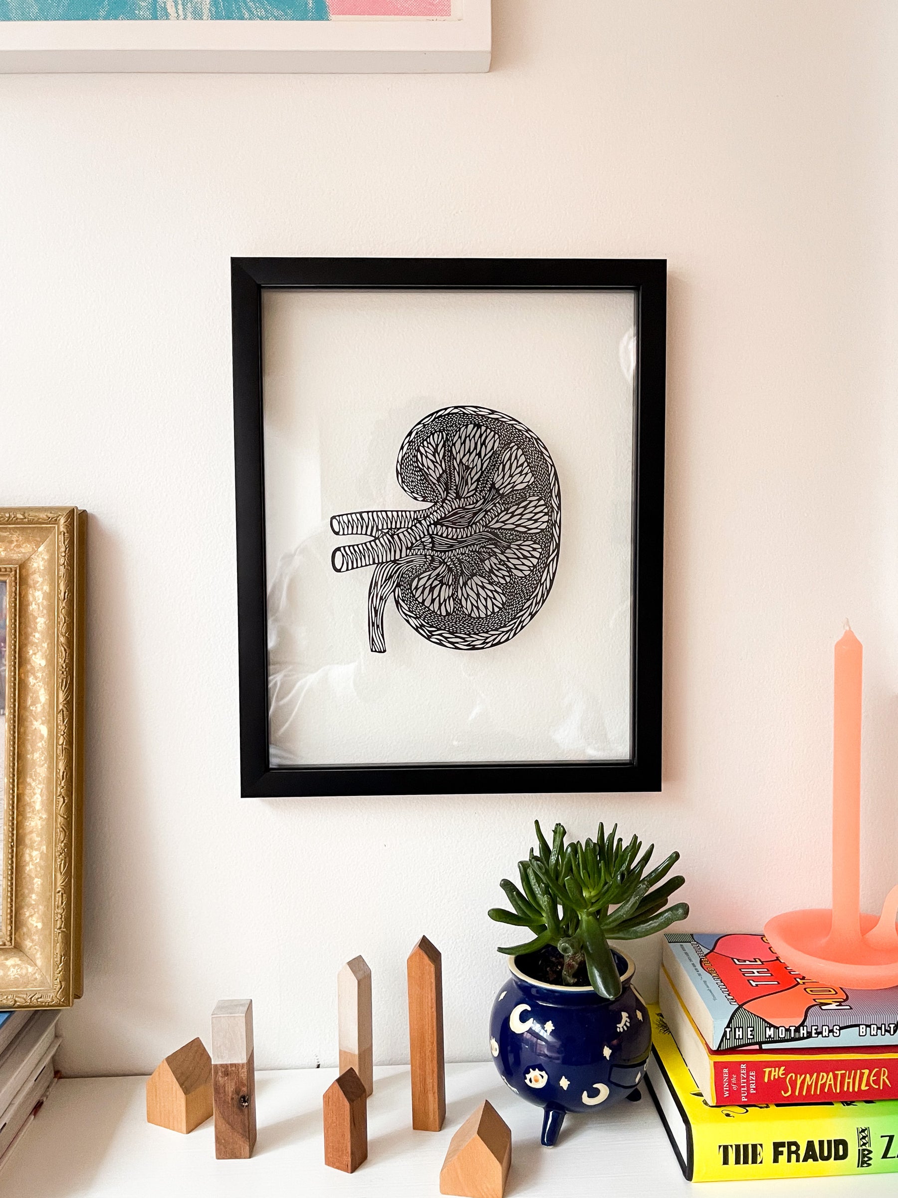Anatomical Kidney Papercutting Artwork | Light + Paper