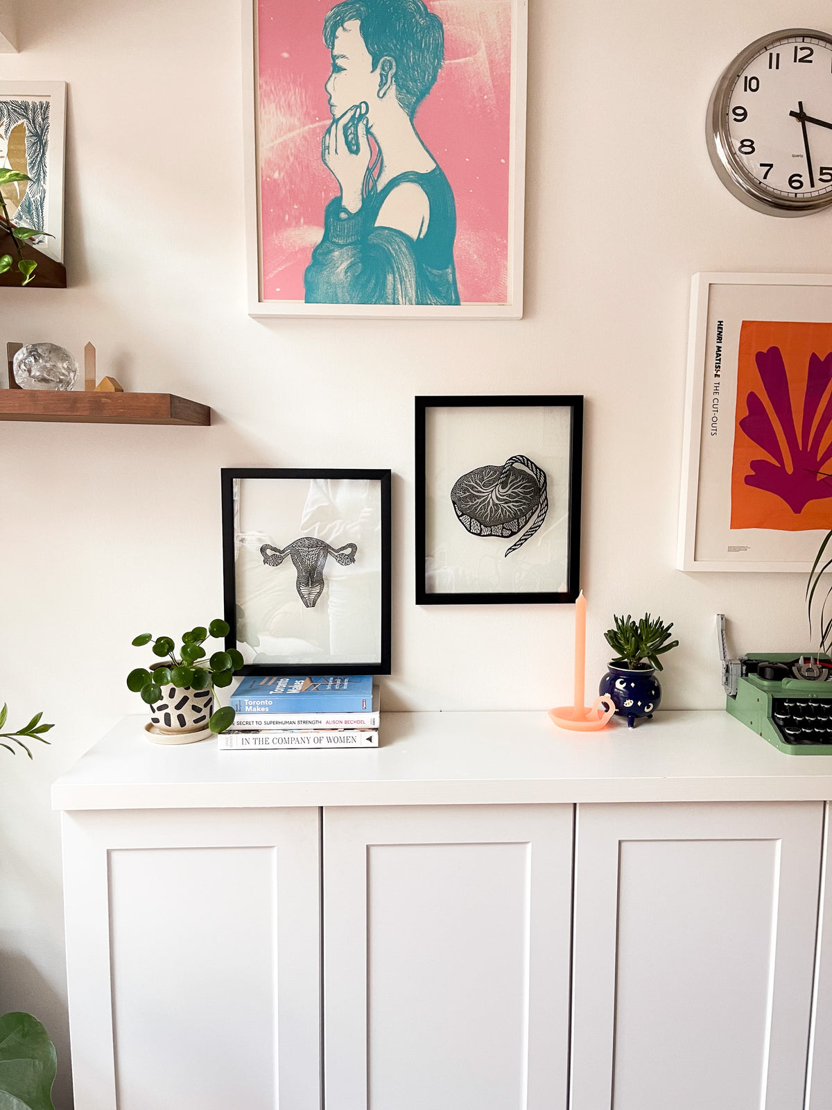Anatomical Uterus/Ovaries Papercutting Artwork | Light + Paper