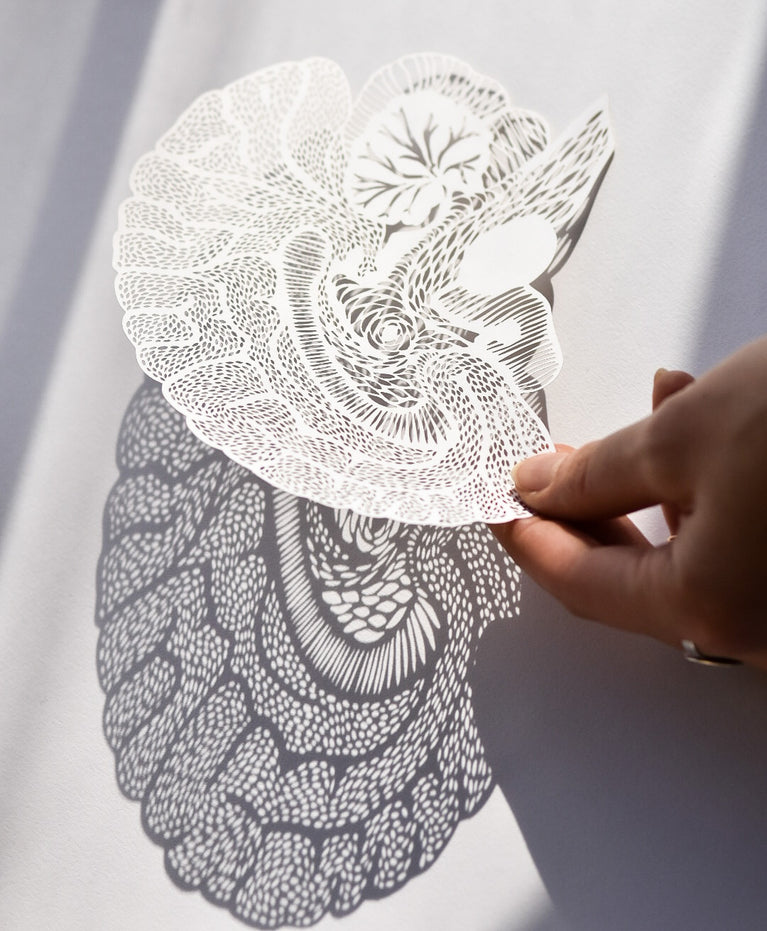 Anatomical Brain Papercutting Artwork | Light + Paper