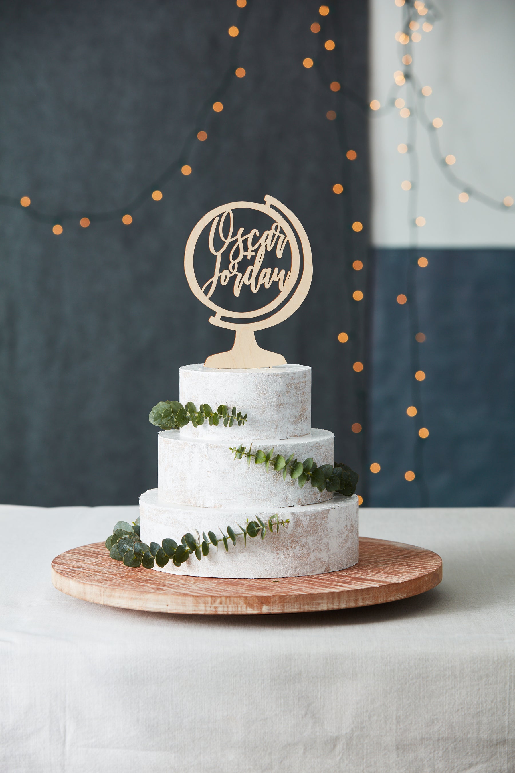 Globe Travel Adventure Travel Wedding Cake Topper | Light + Paper