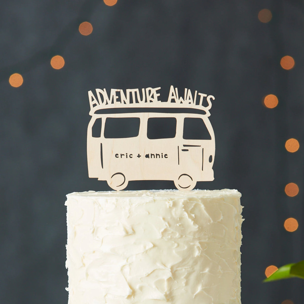 Road Trip Camper Adventure Travel Wedding Cake Topper | Light + Paper