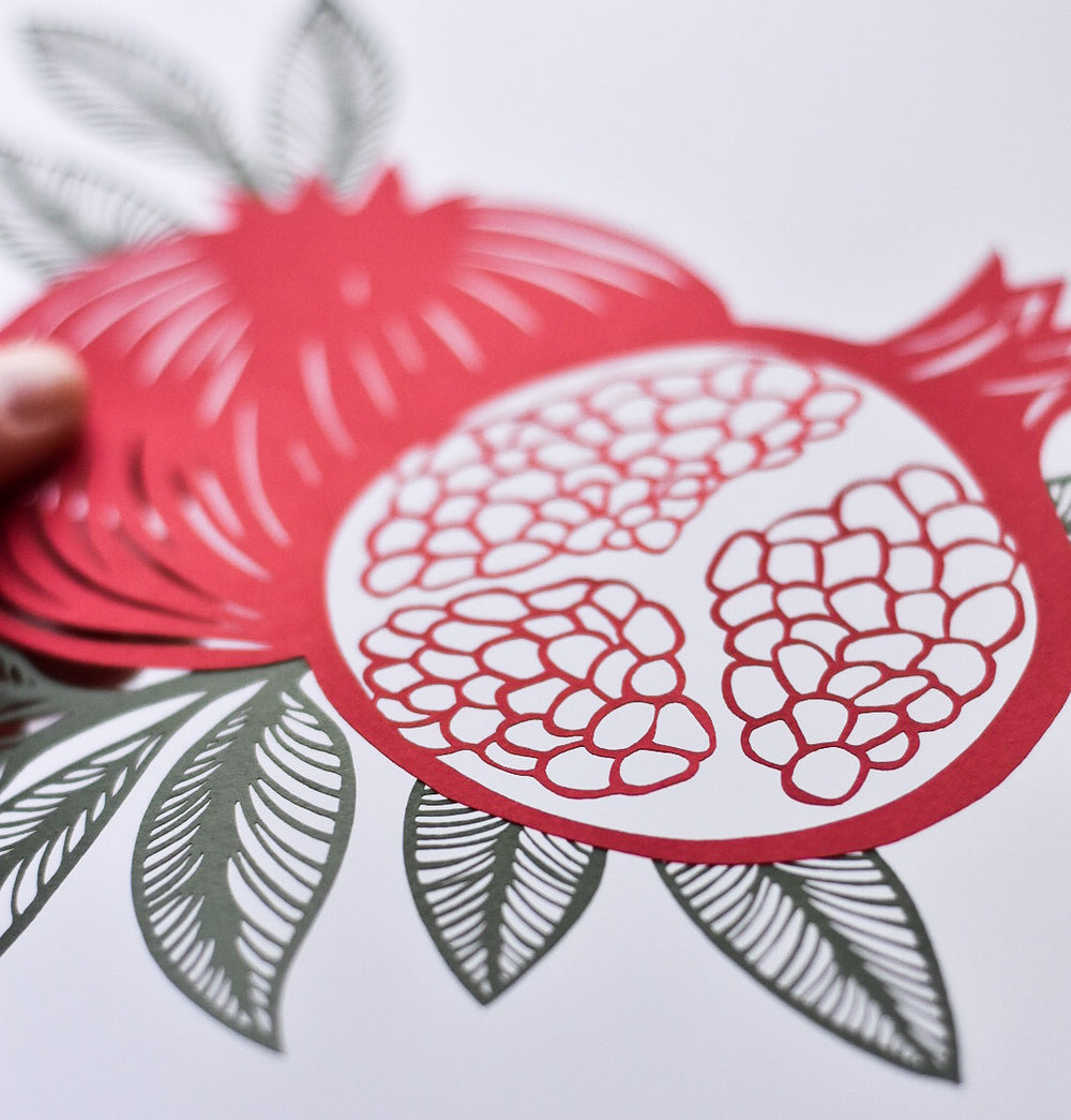 Pomegranate Papercutting | Light + Paper